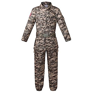 Deluxe Kid's Camo Combat soldier costume (6-8 Years）