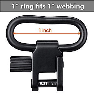 VVAAGG Metal Rifle Sling Swivel Mount 1 inch Two-Point Gun Sling Attachment Clips