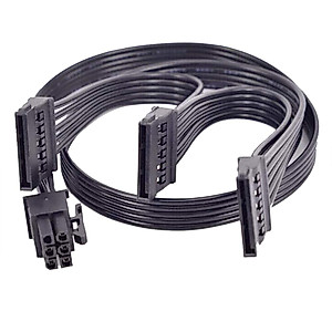 GinTai SATA SSD Power Supply Electric Cables Wires Conductors and Connection Fittings therefor Replacement for EVGA 1000 GQ 80+ Gold 1000W PCI-E 6 Pin 1 to 3
