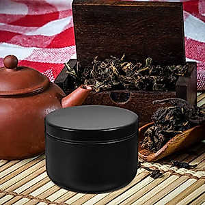 Luxshiny 50ml Tea Tins Canister with Airtight Lids 10pcs Round Metal Candy Tin Jars Tinplate Empty Cookie Box Wedding Party Favor Treat Container