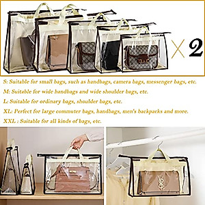GVTSDE 10Pcs Handbag Storage Organizer Dust Bags,Clear Dust XXL Handbag Storage with Zipper,Purse Storage Bag for Closet Storing Handbags, Wallets, Scarves, Clothes., X-Large
