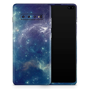 DesignSkinz Subtle Blue and Green Nebula Protective Vinyl Decal Wrap Skin Cover Compatible with The Samsung Galaxy S20 (Screen Trim & Back Glass Skin)
