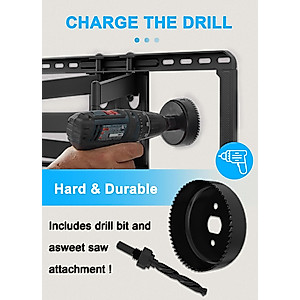 in Wall Cable Management Kit with Hole Saw Drill Attachment - Includes Power & Low Voltage Cord Management - Hide TV Wires for Wall-Mounted TVs
