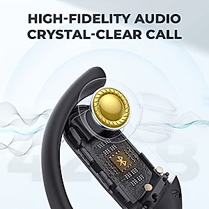 Wireless Earbuds 70Hrs Playtime Bluetooth 5.3 Ear buds with Mic Wireless Charging Case LED Display Headphones IPX7 Waterproof Over Ear Earhooks Headset Sport Earphones Wireless Bluetooth Earbuds