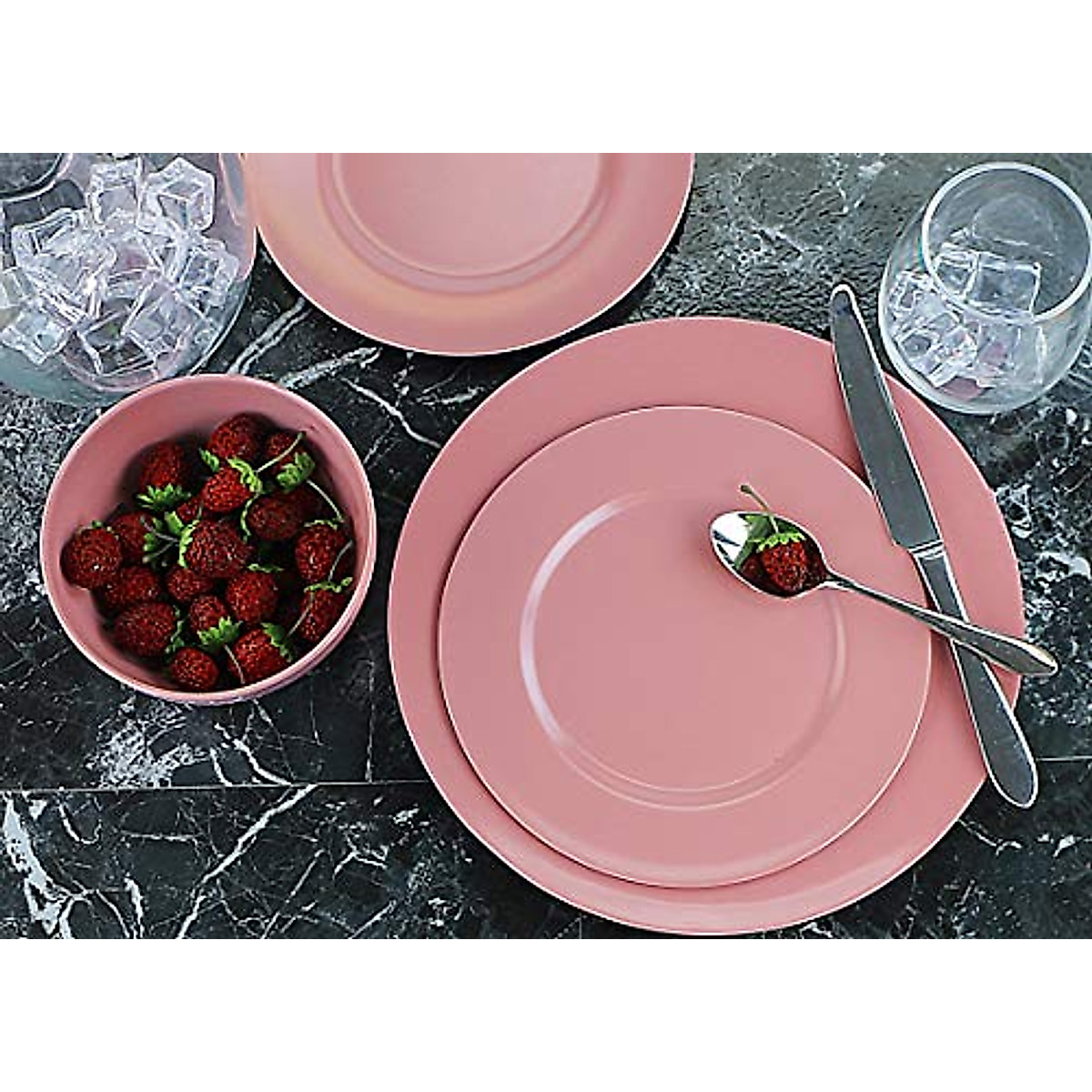 Reston Lloyd Salad Plate, Pink Calypso Basics Melamine, Set of 6