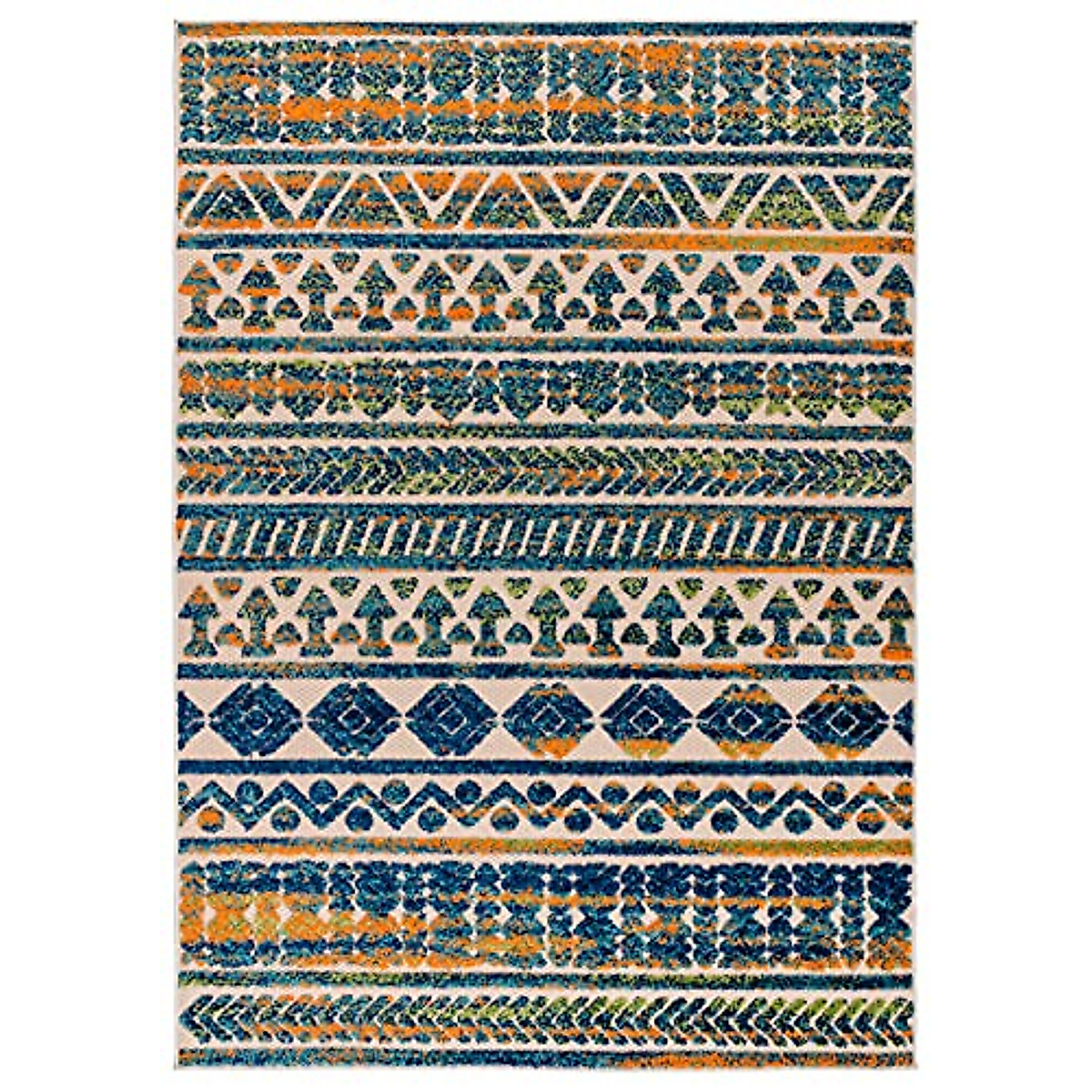 Rugshop Modern Stripes Geometric Indoor/Outdoor Area Rug 7'10" x 10' Multi