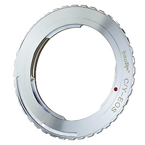 Haoge Lens Mount Adapter for Contax/Yashica C/Y CY Mount Lens to Canon EOS Rebel 80D 70D 60D 50D 550D 500D 5D 5DS 7D EF EF-S Mount Camera Silver