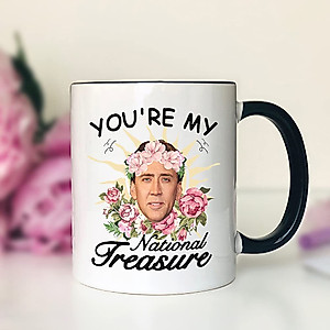 GANKTOWCOY Nicolas Mug You're My National Treasure Coffee Cup Funny Coffee Mug Attractive Lovely Gift For Best Friend Buddy Closed Friend On Birthday Love Holiday, Christmas, Valentine's Day gifts