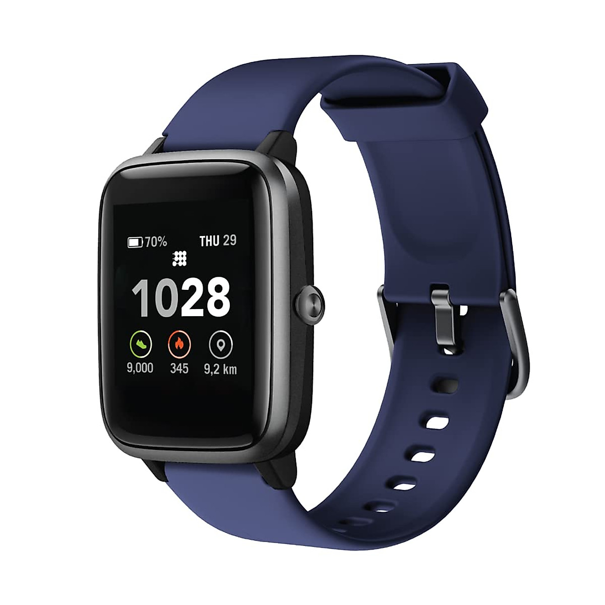 Cubitt CT2S Series 2 Smart Watch 1.3" Touch Screen, Fitness Tracker, with Heart Rate, Blood Oxygen, Stress and Sleep Monitor, IP68 Waterproof, Step Counter, Pedometer Smartwatch for Women Men Black