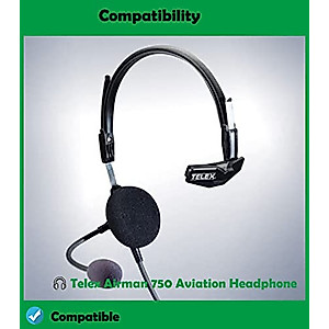 DowiTech Noise Isolation Headphone Earpads Headset Cushions Replacement Ear Pads Compatible with Telex Airman 750 Aviation Headphone