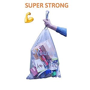 Neutrino Trash Bags (100 Count) 8-9 Gallon Liner - Heavy Duty Drawstring Plastic Garbage Bags - Compatible with simplehuman Code H Trash Cans