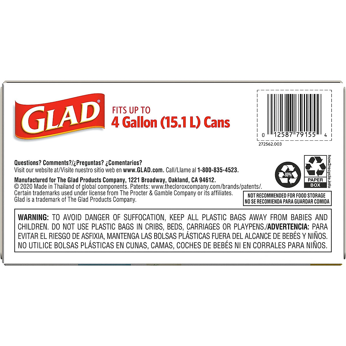 GLAD Small Drawstring Trash Bags, 4 Gallon Green Trash Bags for Small Kitchen or Office Trash Can, Beachside Breeze with Febreze Freshness to Eliminate Odors, 80 Count - Packaging May Vary