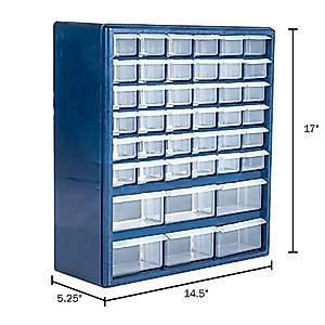 Plastic Storage Drawers – 42 Compartment Organizer – Desktop or Wall Mount Container, 10 Targets & MaxWorks 80694 30-Bin Wall Mount Parts Rack/Storage