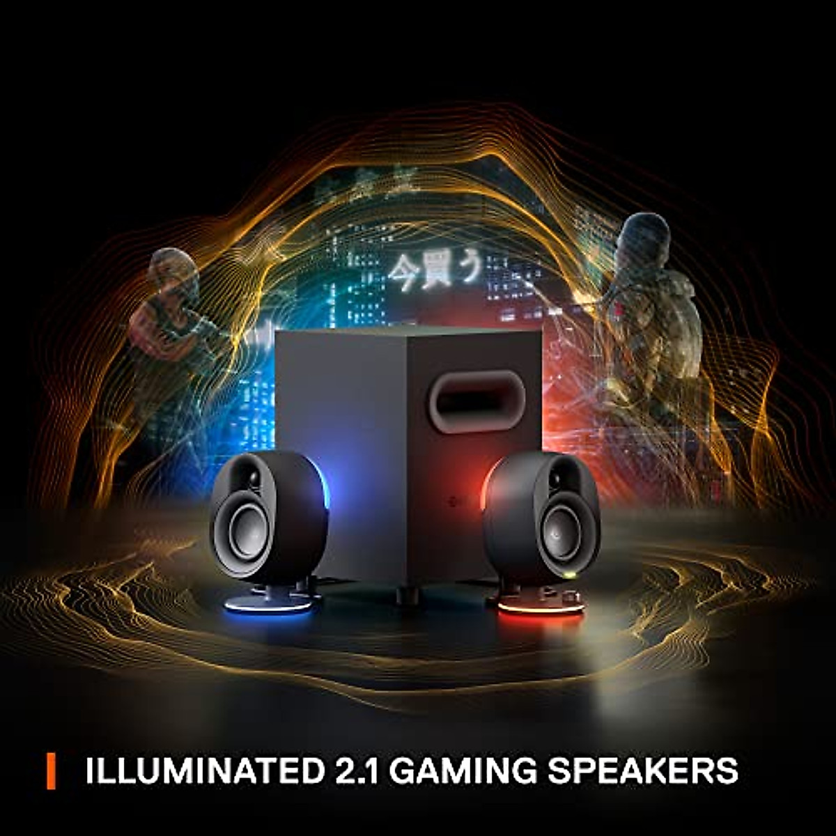 SteelSeries Arena 7 RGB Illuminated 2.1 Gaming Speakers with Powerful Bass, Subwoofer, and Bluetooth - For PC, PlayStation, Mobile