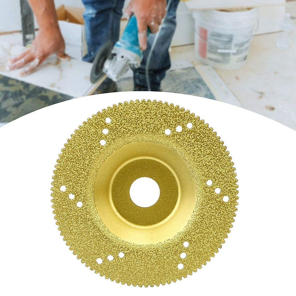 3.9" Diamond Grinding Disc, All Purpose Segmented Rim Diamond Blade for Cutting Rebar, Cast Iron, Concrete, Pavers, Tile, Granite, Laminate