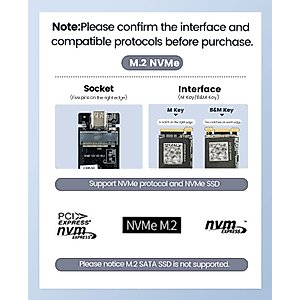 ORICO 40Gbps M.2 NVMe SSD Enclosure USB4 PCIe3.0x4 USB-C Aluminum Adapter, Upgraded NVMe PCIe 2280 M-Key External M2 Solid State Drive Enclosure, Compatible Thunderbolt 3/4 USB3.2/3.1/3.0/ Type C