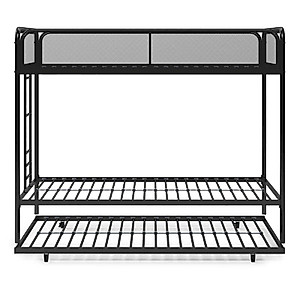 DHP Triple Metal Bunk Bed Frame, Black, Twin