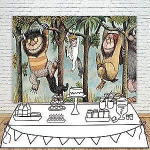 Where The Wild Things are Backdrop 5x3 King of All The Wild Things Baby Shower Background Happy Birthday Jungle Monsters Themd Backdrops