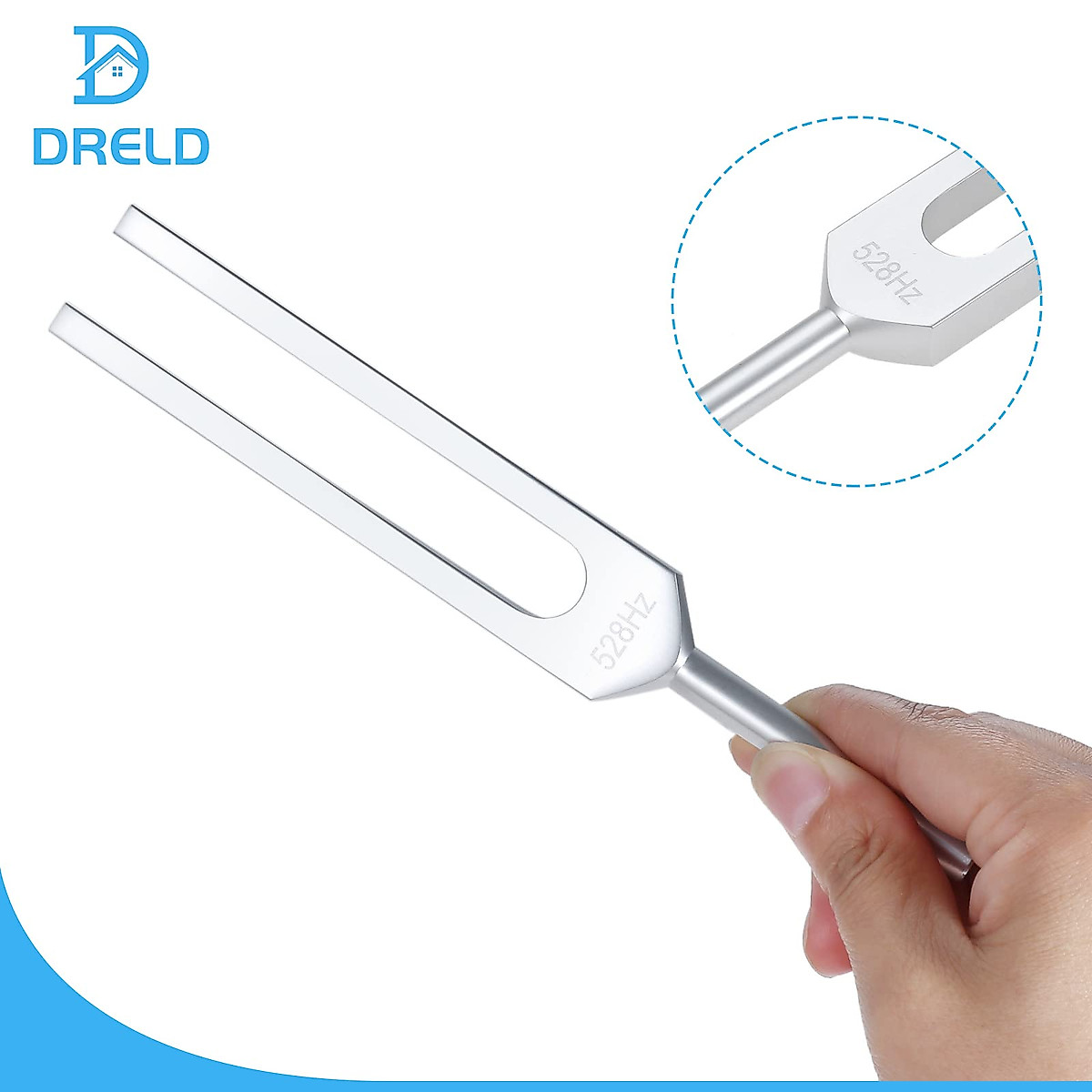 Tuning Fork, 528 Hz Tuning Fork with Silicone Hammer and Cleaning Cloth, Solfeggio Tuning Fork for DNA Repair Healing, Sound Healing, Sound Therapy, Vibration