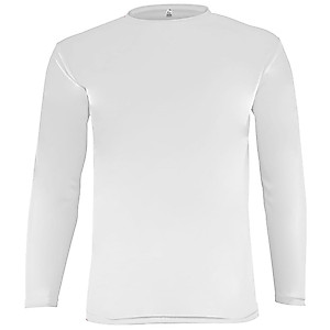 Epic Adult Cooling Performance Long Sleeve Crew T-Shirts (18- Colors Available) White 3XL