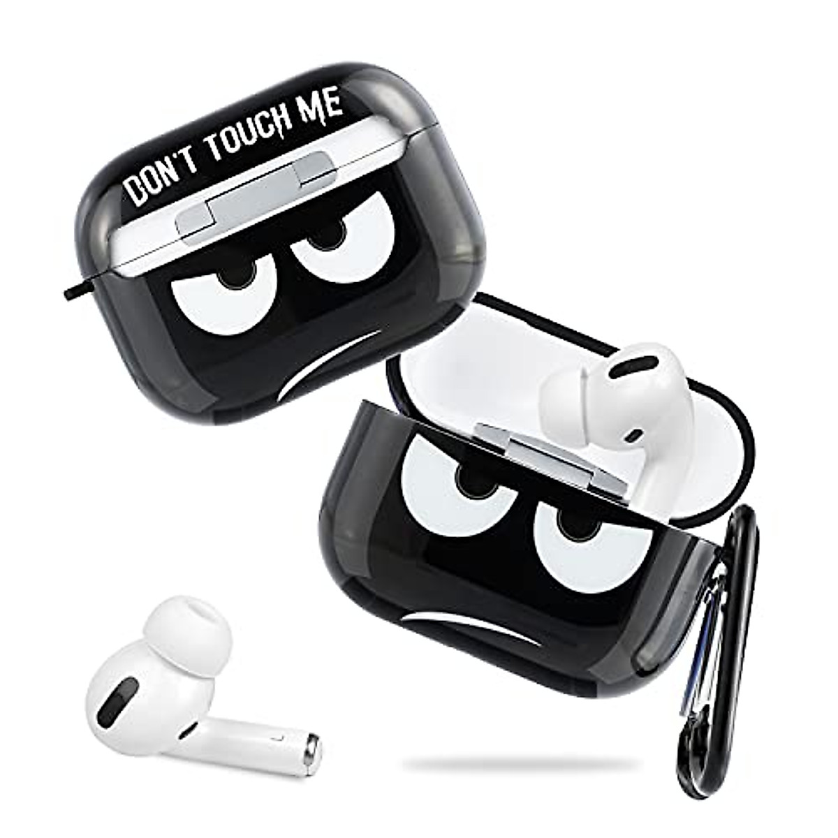 Jowhep for AirPod Pro 2019/Pro 2 Gen 2022 Case for AirPods Pro Cover Air Pods Pro Cases Hard IMD Cartoon 3D Funny Kawaii Cute Fun Design Character Shell for Men Boys Girls Friends (Black DTM)