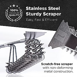 Bristle Free Grill Brush, BBQ Brush, Grill Scraper, Safe Grill Brush, Best Grill Brush, Stainless Grill Brush by LOOCIAN