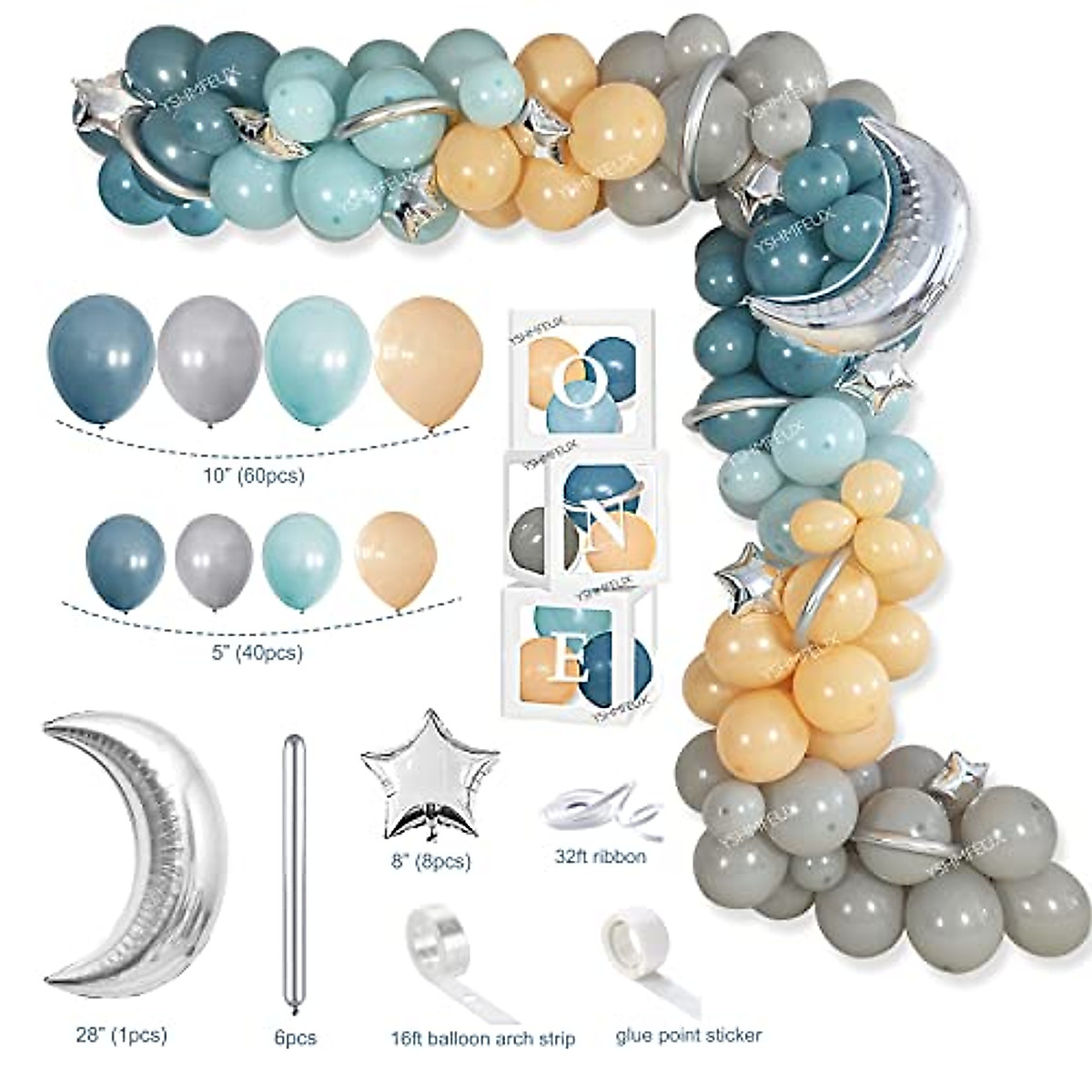 YSHMFEUX First Trip Around The Sun Birthday Decorations Party Supplies, Space Theme 1st Birthday Party Decor, 1st Birthday Boy Decorations, Baby Boy 1st Birthday Decor