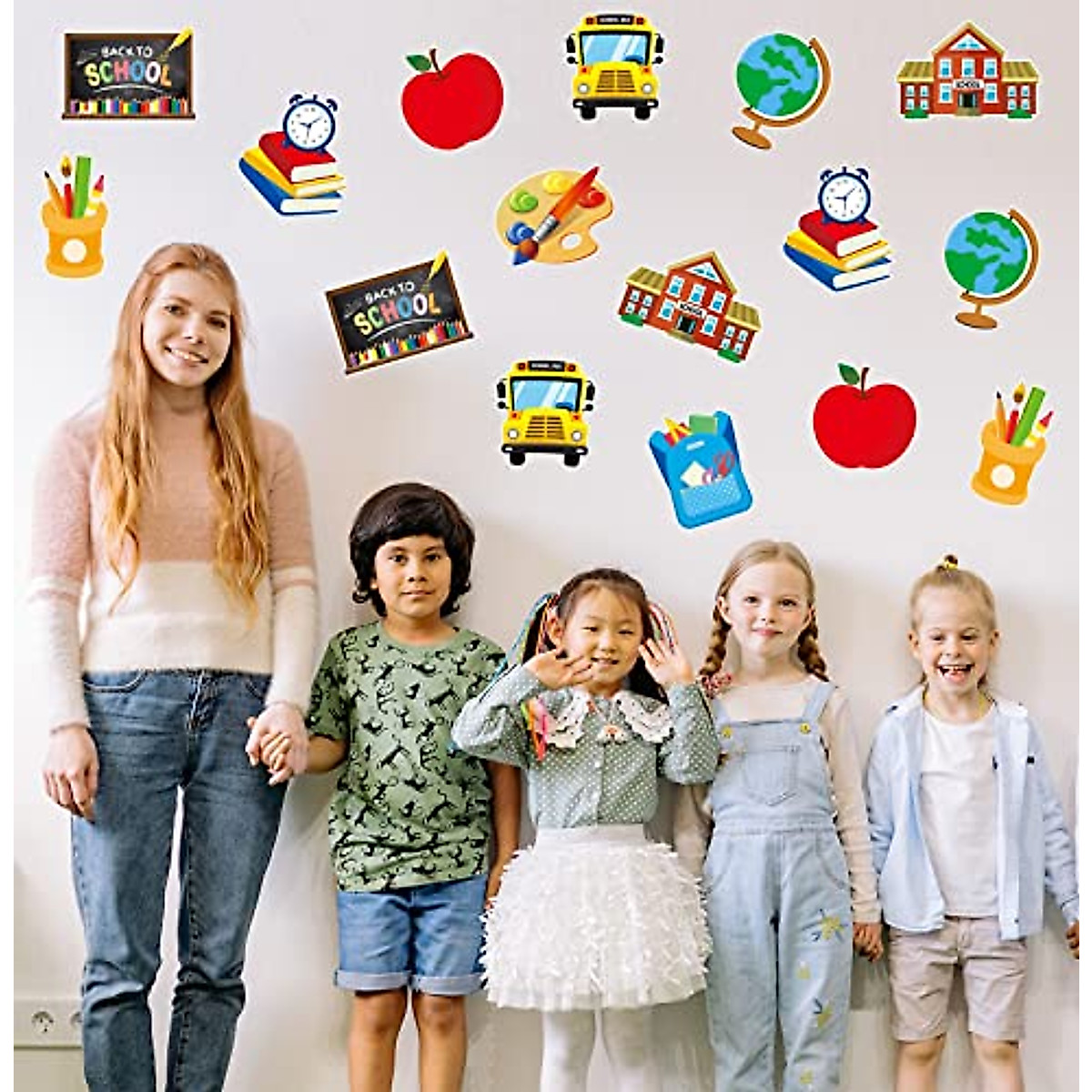 Colorful Back to School Cutouts - 45 Pieces Decoration Set