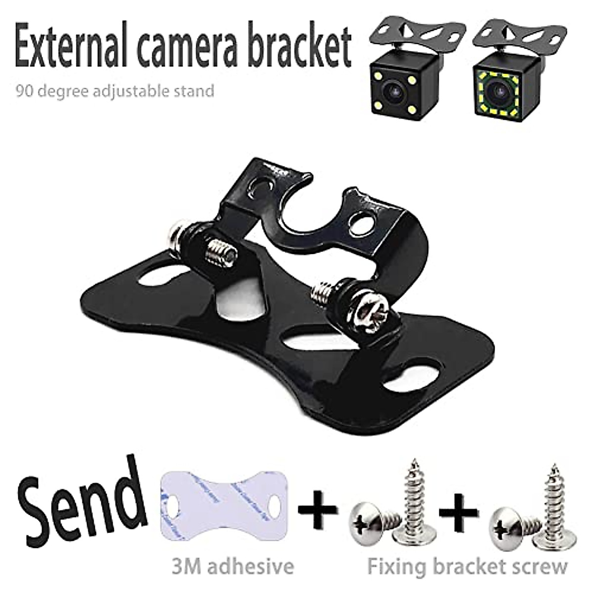 SEADEAR Car Rear Backup Camera Holder,Dash Cam Mirror Camera Bracket Universal 90 Degree Adjustable Rear Window Bracket for Most Rear Camera Dash Cam