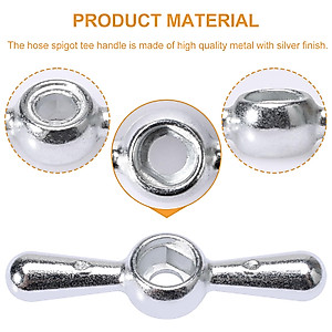VIDABTE PP20617 Replacement Tee Handle with Square Broach in Chrome,Outdoor Faucet Handle Tee Handle,Metal Outside Faucet Hose Bibb Tee Handle,Square Broach (2 pcs)