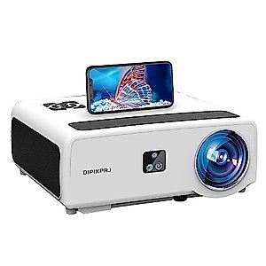 Projector with WiFi and Bluetooth, Outdoor Projector 4K Supported, Native 1080P Outdoor Movie Projector with 4D/4P Keystone & 50% Zoom, Smart Home Projector for Phone/PC/TV Stick