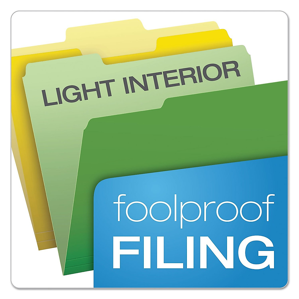 Pendaflex 84370 File Folders with Erasable Tabs, 1/3 Cut Top Tab, Letter, Assorted (Pack of 30)