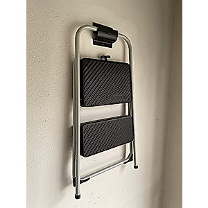 Tetra-Teknica GMH-01 4-in Steel Wall Mount Ladder and Wheelbarrow Hanger, Matte Black