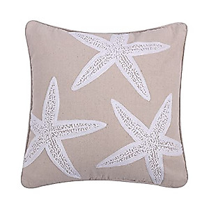 Levtex home Stone Harbor Decorative Pillow (18x18in.) - Starfish - White and Beige