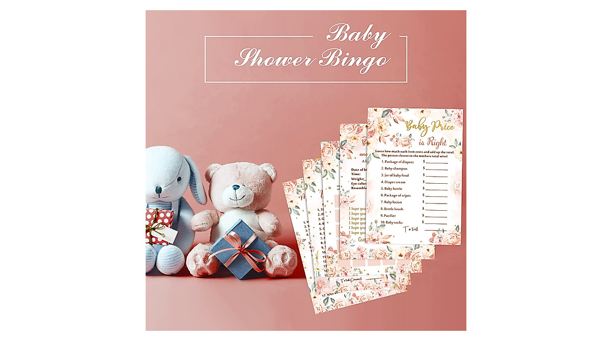 Floral Baby Shower Games Set of 125 - Fun & Colorful Party Activities