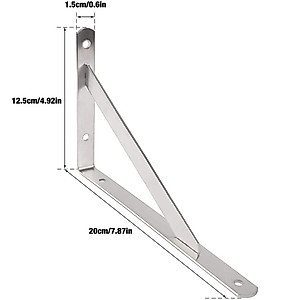 HAENJA Stainless Steel Triangle Bracket Wall Mount Shelf Separator Support Layer Support Bracket Bracket Fixing(6 Pcs) Storage