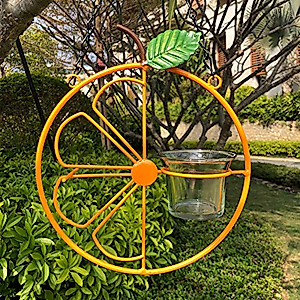 ALLADINBOX Oriole Bird Feeder, 17 inch Hanging Metal Bird Feeder,Detached Bowl Design,Orange Fruit Feeder,Great for Garden,Outdoor,Gift