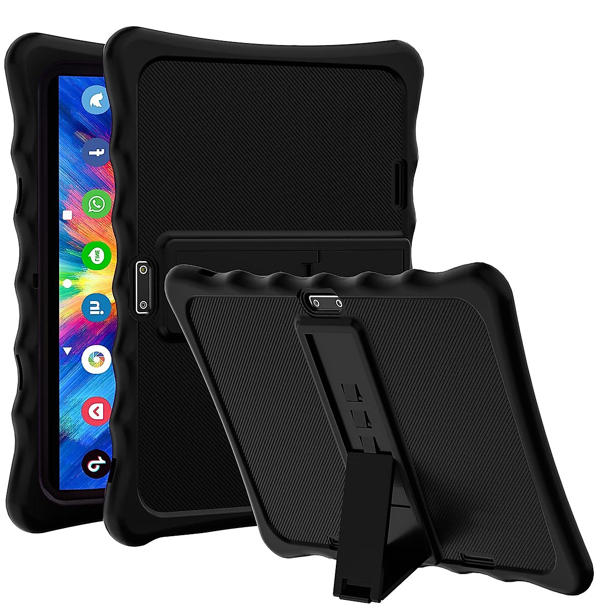 FEONAL Adjustable Stand Case for 10/10.1 inch Tablet, Protective Silicone Compatible with Dragon Touch, Vankyo, Lectrus, Hoozo, QunyiCO, FLYINGTECH, Winsing, WECOOL