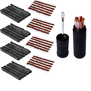 Albedel Bike Tubeless Tire Tyre Repair Kit Plugger Plugs Tool Repair Tires Fix Flat Puncture MTB and Road Mountain Bicycle +45 Strips (20 x1.5 mm + 5 x 2.5 mm + 20 x 3.5 mm)