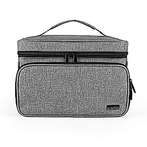 Luxja Sewing Accessories Organizer with 2 Detachable Clear Pockets, Sewing Supplies Organizer (Patent Design), Gray