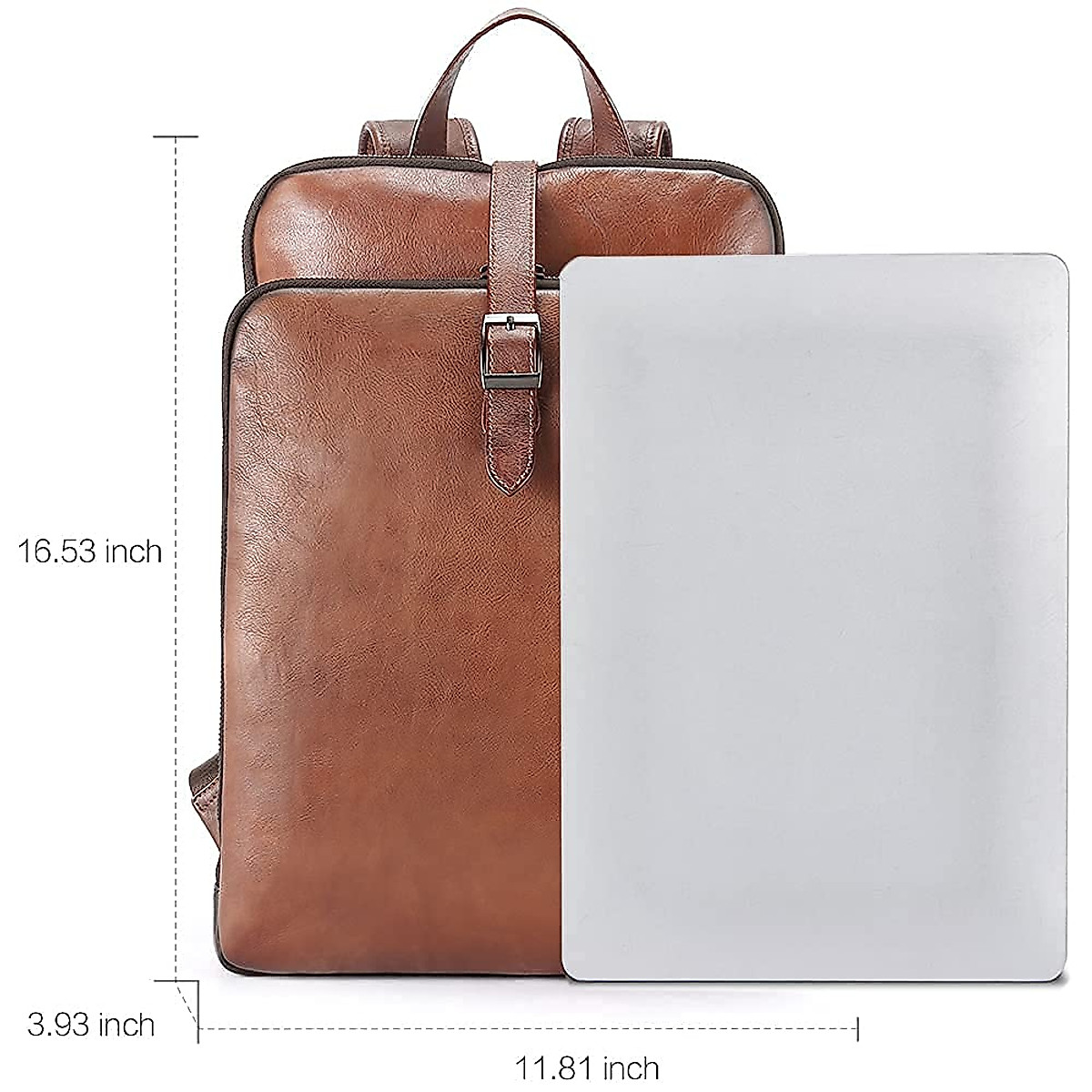 CLUCI Womens Backpack Purse Vegetable Tanned Full Grain Leather + Women Wallet