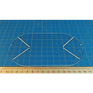 LITKO Notched Pill Tank Base | Compatible with Star Wars: Legion | 100x175mm | A-A5 | TX-225 | 1.5mm Clear Acrylic