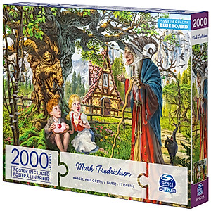 Spin Master Puzzles, Hansel and Gretel 2000-Piece Jigsaw Puzzle Artist Mark Fredrickson Fairytale Funny Cartoon with Poster, for Adults & Kids Ages 12+