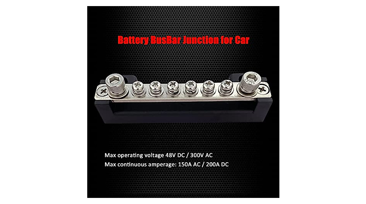 Ampper 6-Terminal Bus Bar for Marine, RV & Auto Power Distribution