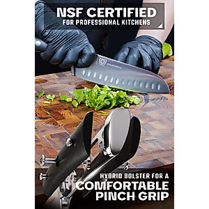 Dalstrong Gladiator Series Elite 3-Piece Knife Set W/Nomad Roll Bag & Individual Sheaths - Chef Essentials - Chef Knife, Santoku Knife, Paring Knife - G10 Handle - High Carbon German Steel