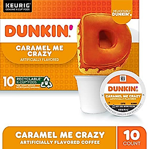 Dunkin’ Caramel Me Crazy Flavored Coffee, 10 Keurig K-Cup Pods