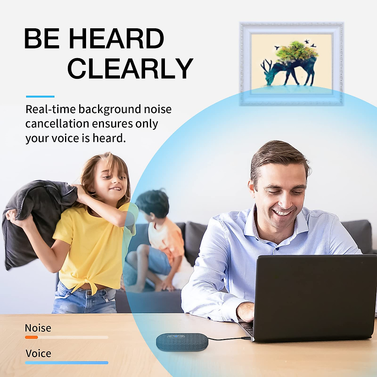 USB Speakerphone, Conference Computer Speaker with Microphone for Virtual Meetings, 360° Voice Pickup, Echo CancellationNoise Reduction, Plug and Play, Compatible with Zoom, Teams, Skype and more