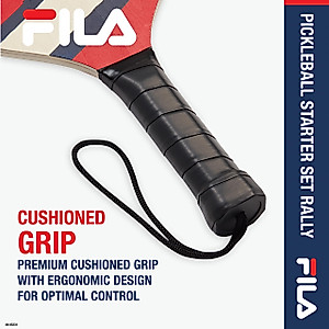 FILA Accessories Pickleball Paddles Set of 2 - Pickleball Set Includes 2 Wooden Pickleball Paddles, 2 Regulation-Size Pickleball Balls & Pickleball Bag for Pickle Ball Equipment, 2 Pack - Rally