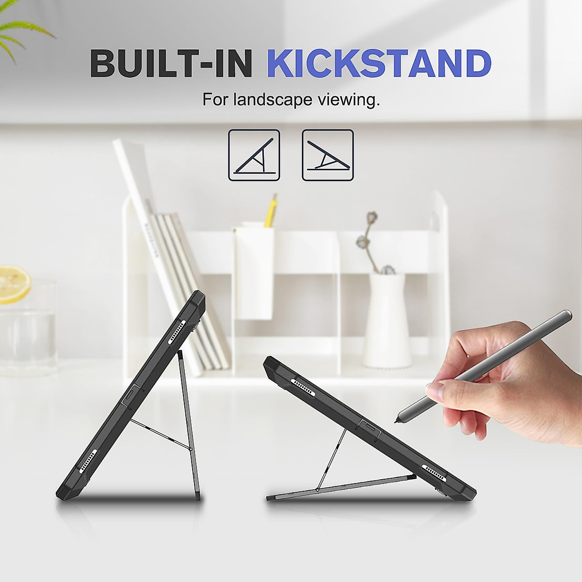 Fintie Shockproof Case for Samsung Galaxy Tab S6 10.5" 2019 (Model SM-T860/T865/T867), Tuatara Rugged Unibody Hybrid Full Protective Bumper Kickstand Cover with Built-in Screen Protector, Black