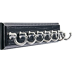 Franklin Brass Key Hook Rail Wall Hooks 14 Inches, Black & Satin Nickel, FBKEYT7-BSE-R